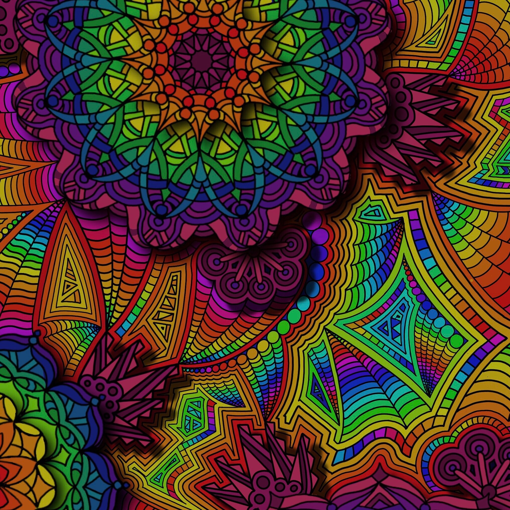 Rainbow Kaleidoscope Shapes - Etsy