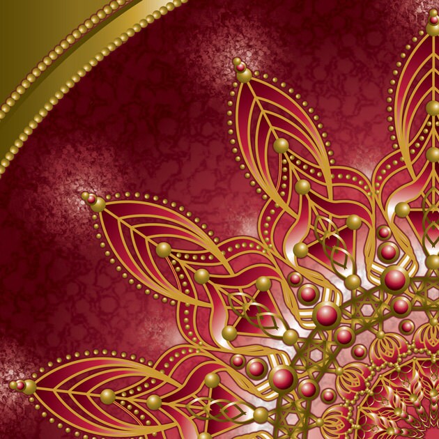 Divine Feminine, Red Mandala, Red and Gold, Geometric Art, Mandala Art ...