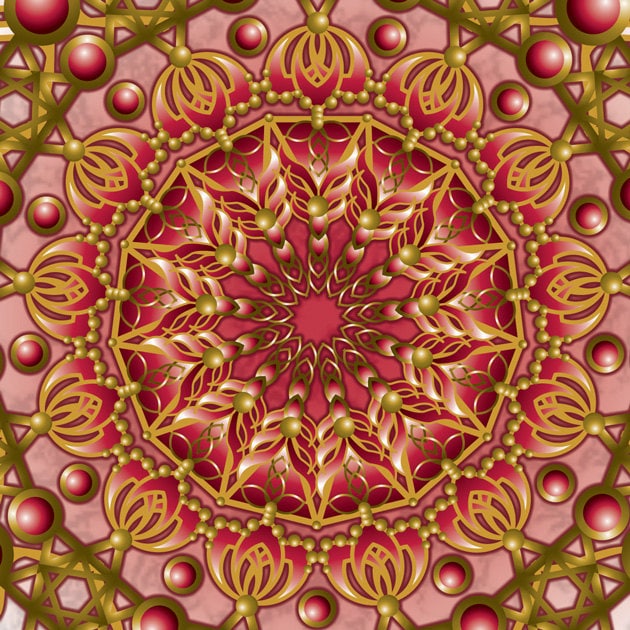 Divine Feminine, Red Mandala, Red and Gold, Geometric Art, Mandala Art ...