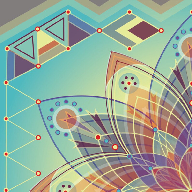 Awakening Mandala, Geometric Print, Mandala Art, Flower, Meditation Art ...