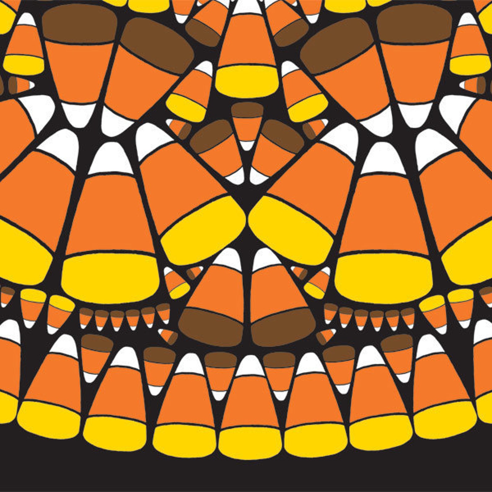 Candy Corn Art, Kaleidoscope Print, Halloween Art Print, Candy Artwork ...