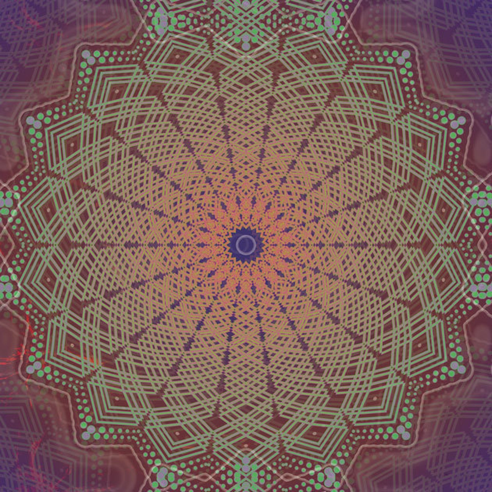 Sound Mandala, Geometric Art, Starburst, Orange and Purple, Energy Art ...