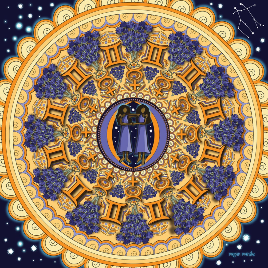 Gemini Mandala, Gemini, Star Signs, Zodiac Art, Gemini Art, Twins ...