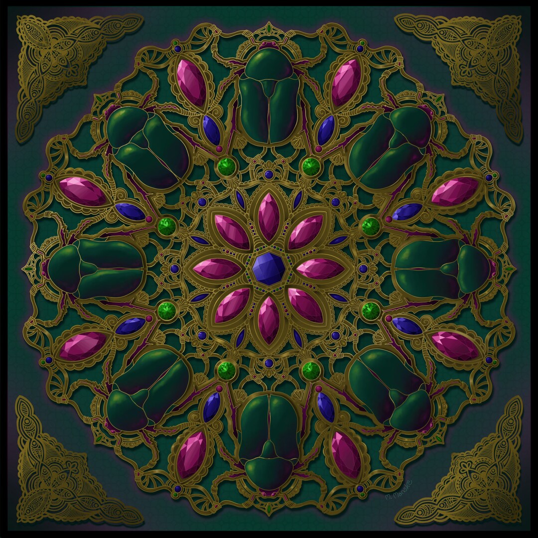 Jewel Beetle Mandala Art Print - Etsy