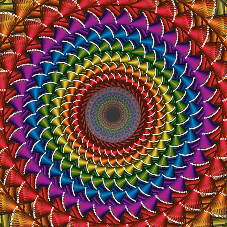 Rainbow Mandala, Colorful Mandala, Rainbow Kaleidoscope, Geometric ...