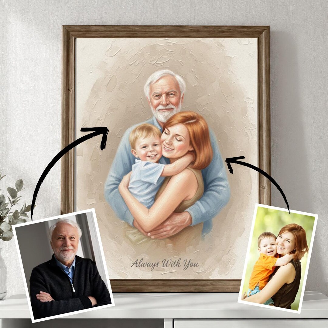 Custom Memorial Portrait | Combine Photos, Remembrance Gift (digital ...