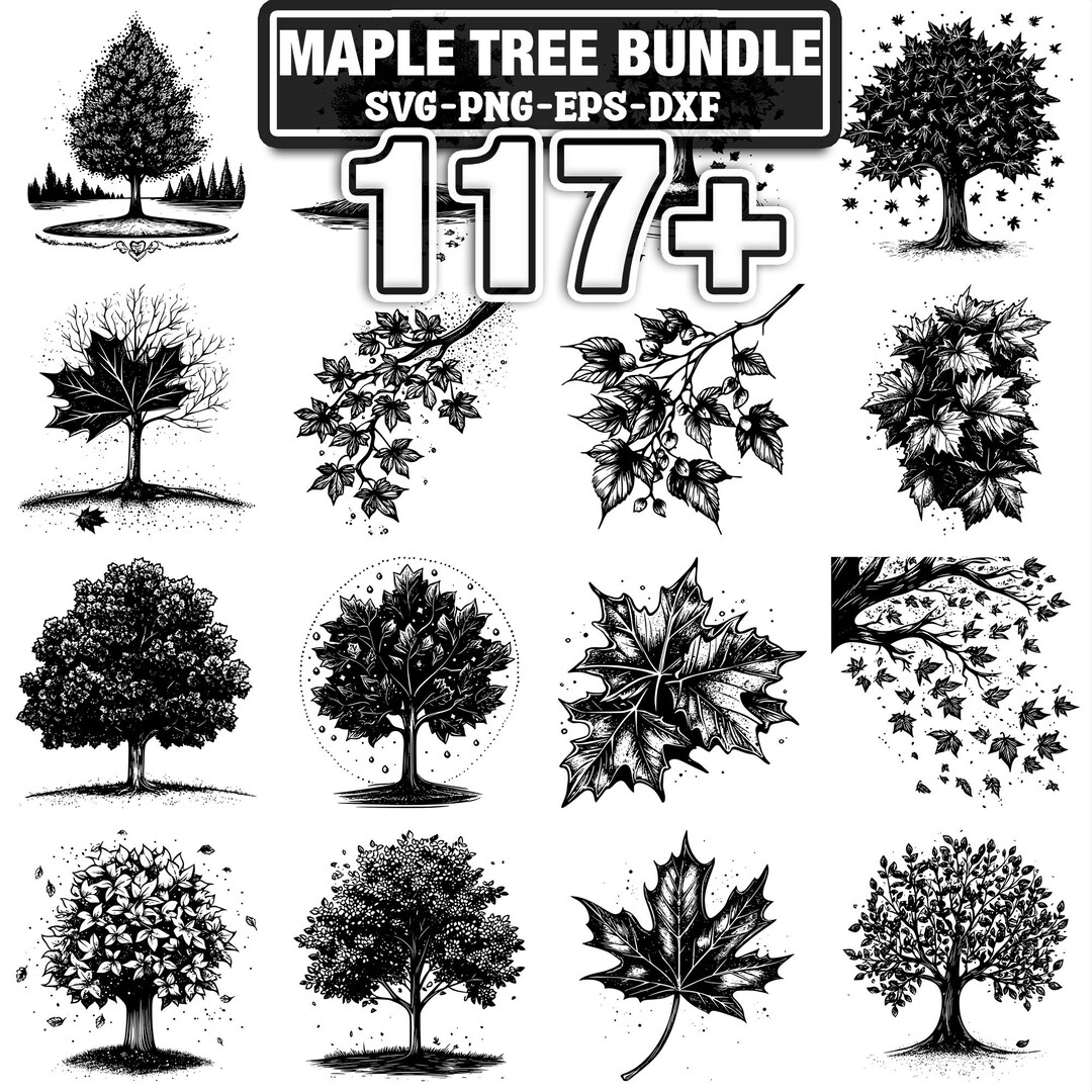 117+ Maple Tree Svg, Png, Dxf, Eps Designs Bundle | Instant Digital ...