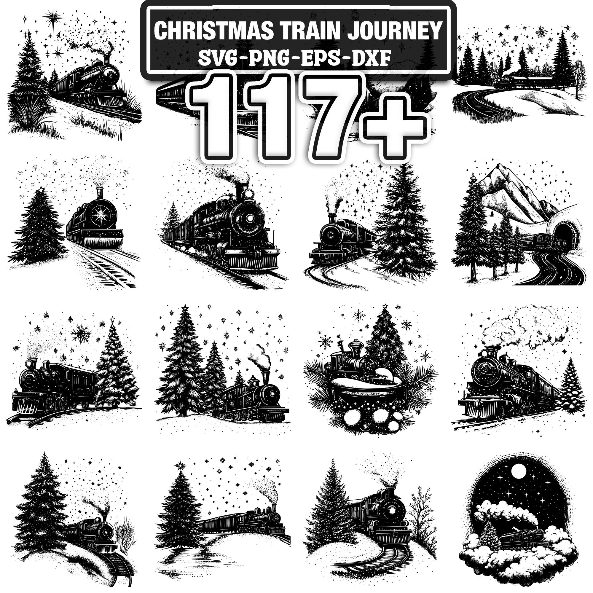 117+ Christmas Train Journey Svg, Png, Dxf, Eps Designs Bundle ...