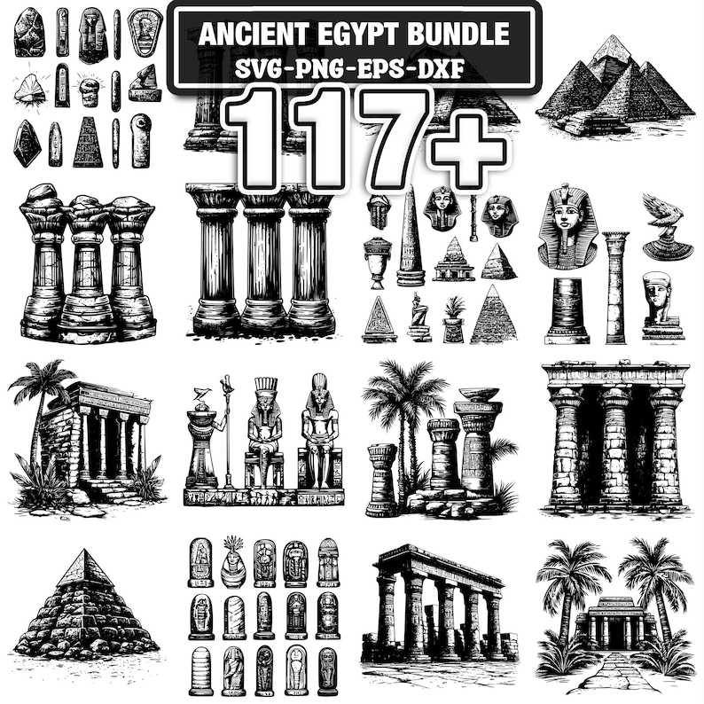 Ancient Egypt Svg Bundle | 117+ Svg Png Eps Dxf Clipart | Instant ...