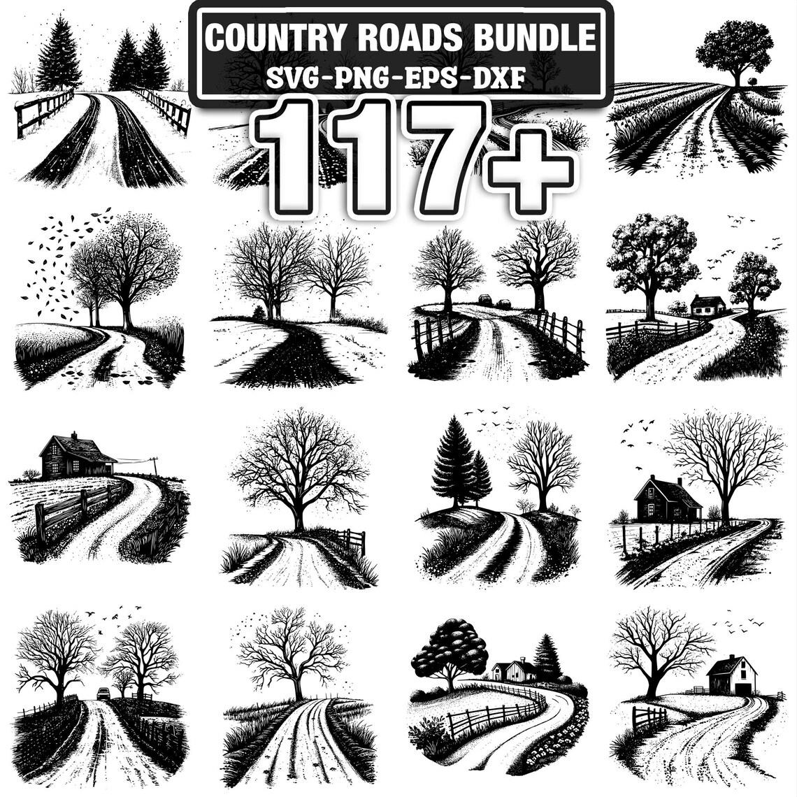 117+ Country Roads Svg, Png, Dxf, Eps Designs Bundle | Instant Digital ...