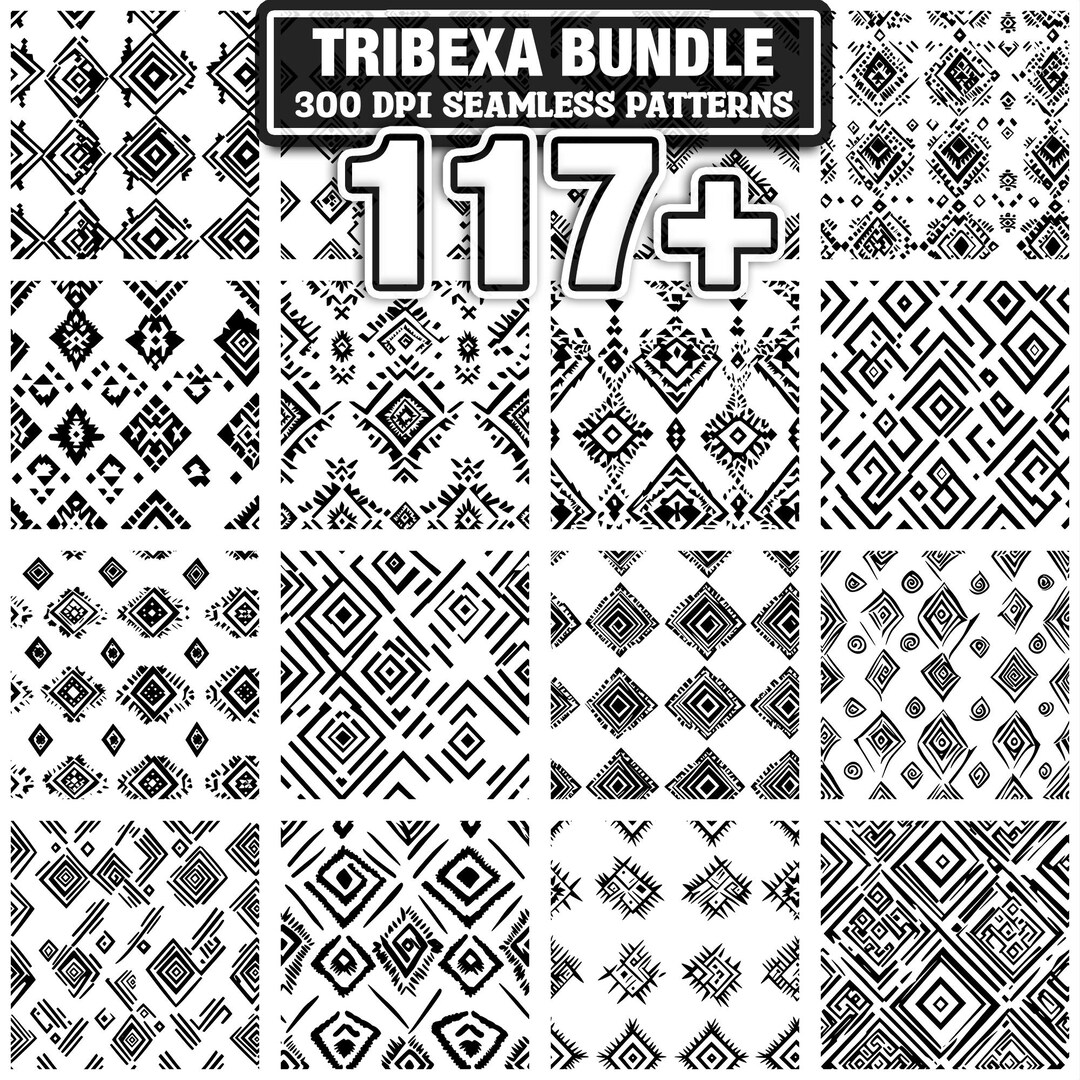 Tribal Aztec Diamond Grid, 117+ Designs Bundle (digital Download) - Etsy