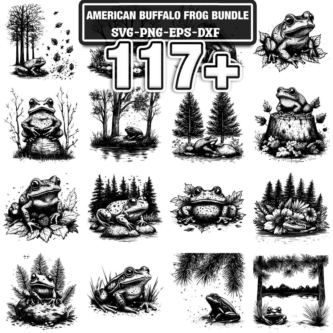 117+ American Buffalo Frog Svg, Png, Dxf, Eps Designs Bundle | Instant ...