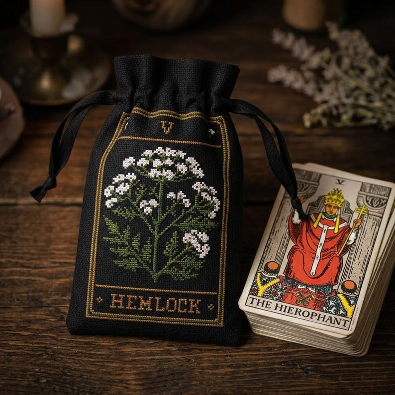 Botanical Tarot Series Cross Stitch Pattern – V Hierophant Hemlock (PDF ...