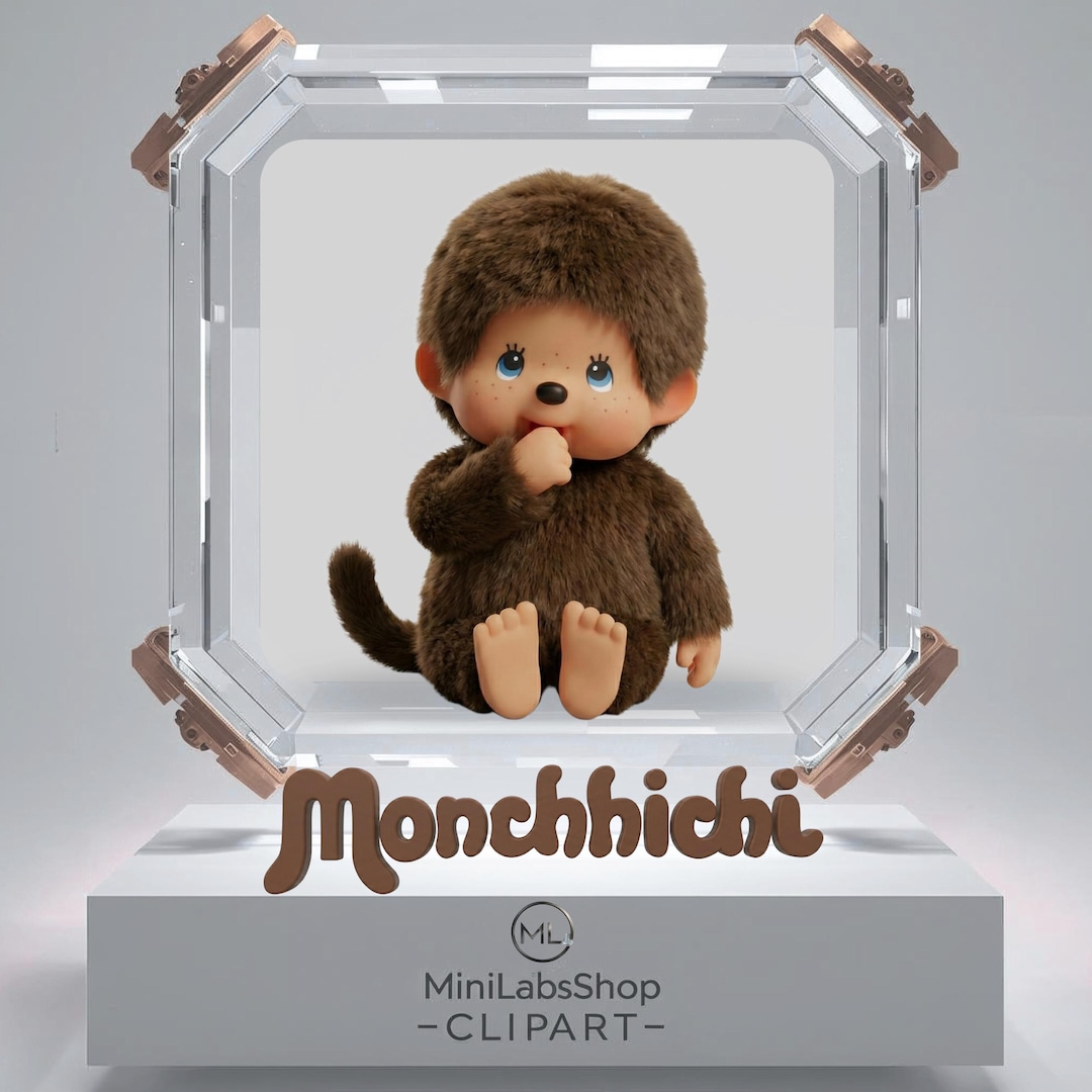 Monchhichi SVG PNG - Vintage Monkey Clipart for Stickers and Clothes ...