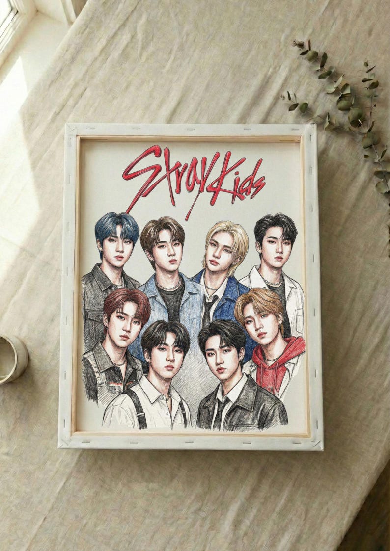 Stray Kids Fan Art Poster Hand Drawn Sketch Stay Fandom Gift Digital ...