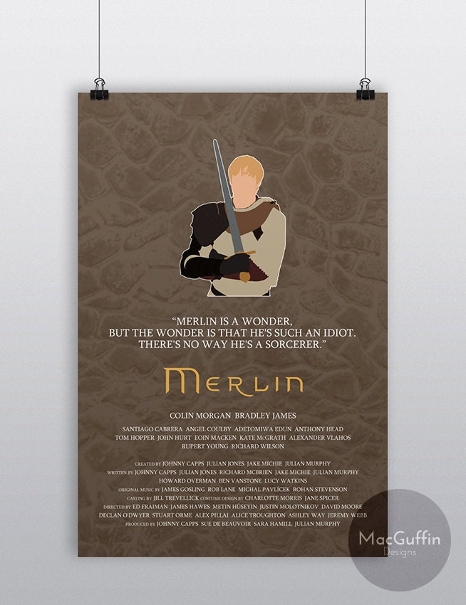 Merlin Poster Choose From 2 Characters made to Order - Etsy