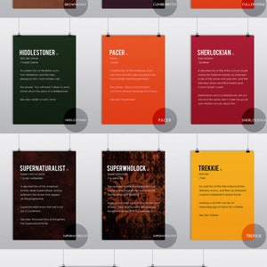 Fandom Definitions Poster - Choose From 11 Fandoms (made to Order ...