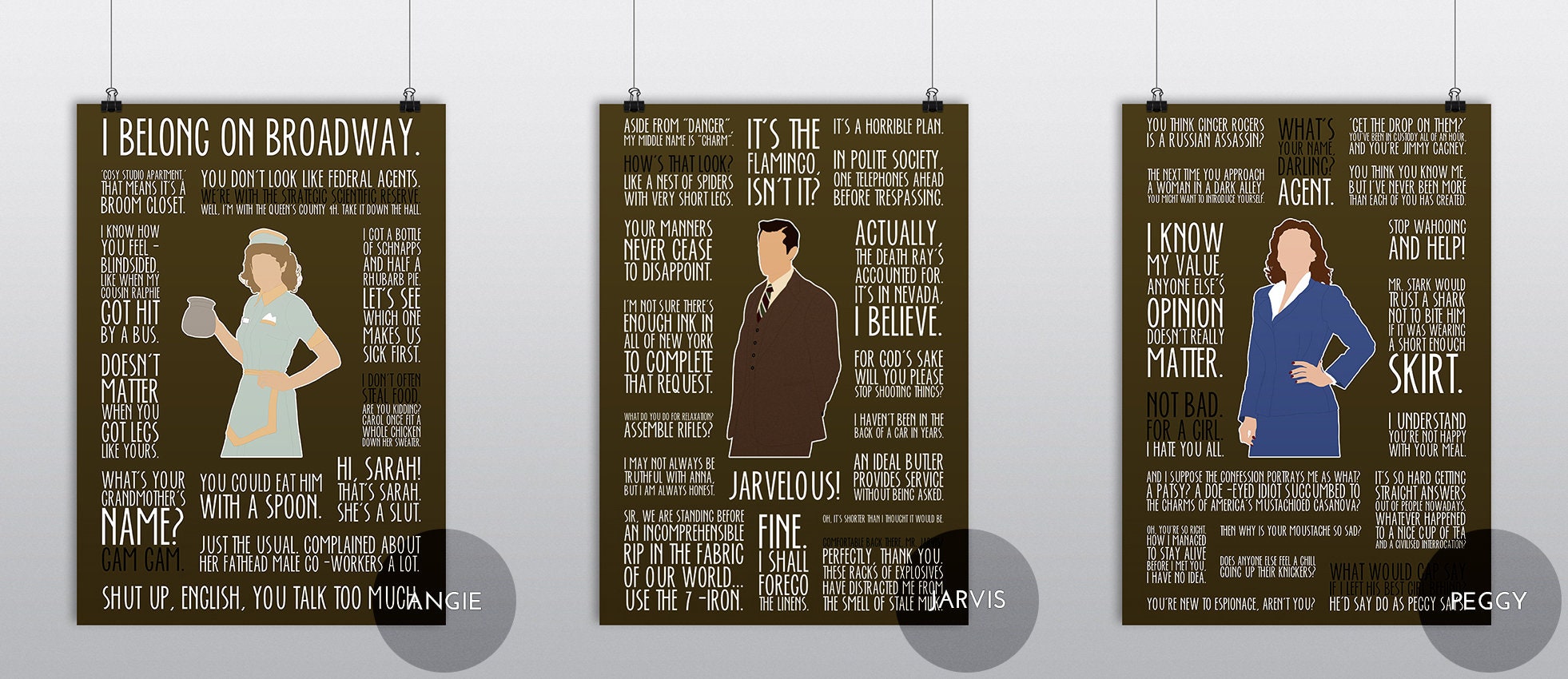 Agent Carter poster - Choose from 3 characters (Made to order) sold by ...