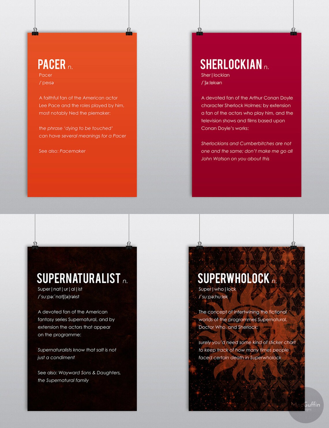 Fandom Definitions Poster Choose From 11 Fandoms made to - Etsy UK