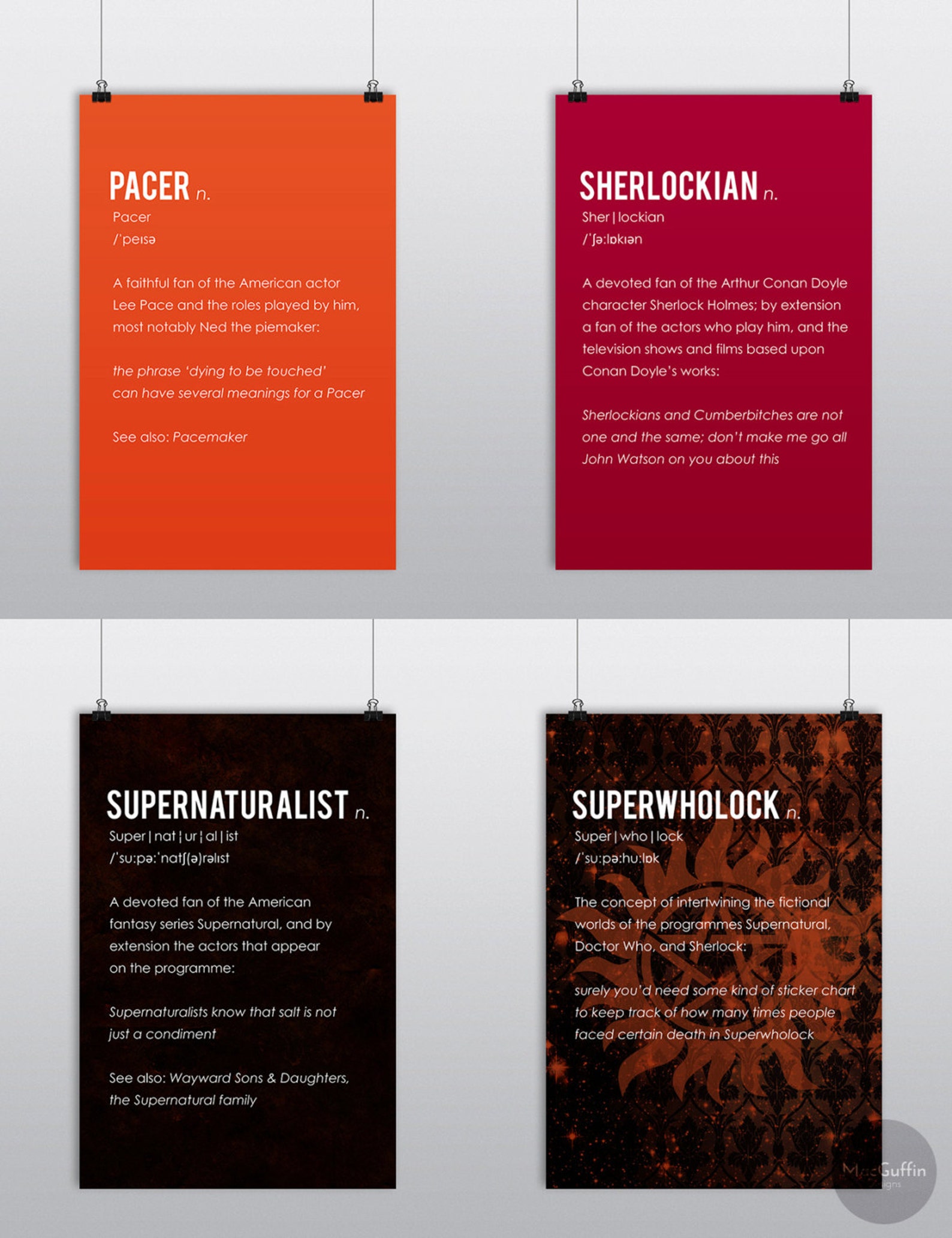 Fandom Definitions Poster Choose From 11 Fandoms made to - Etsy UK