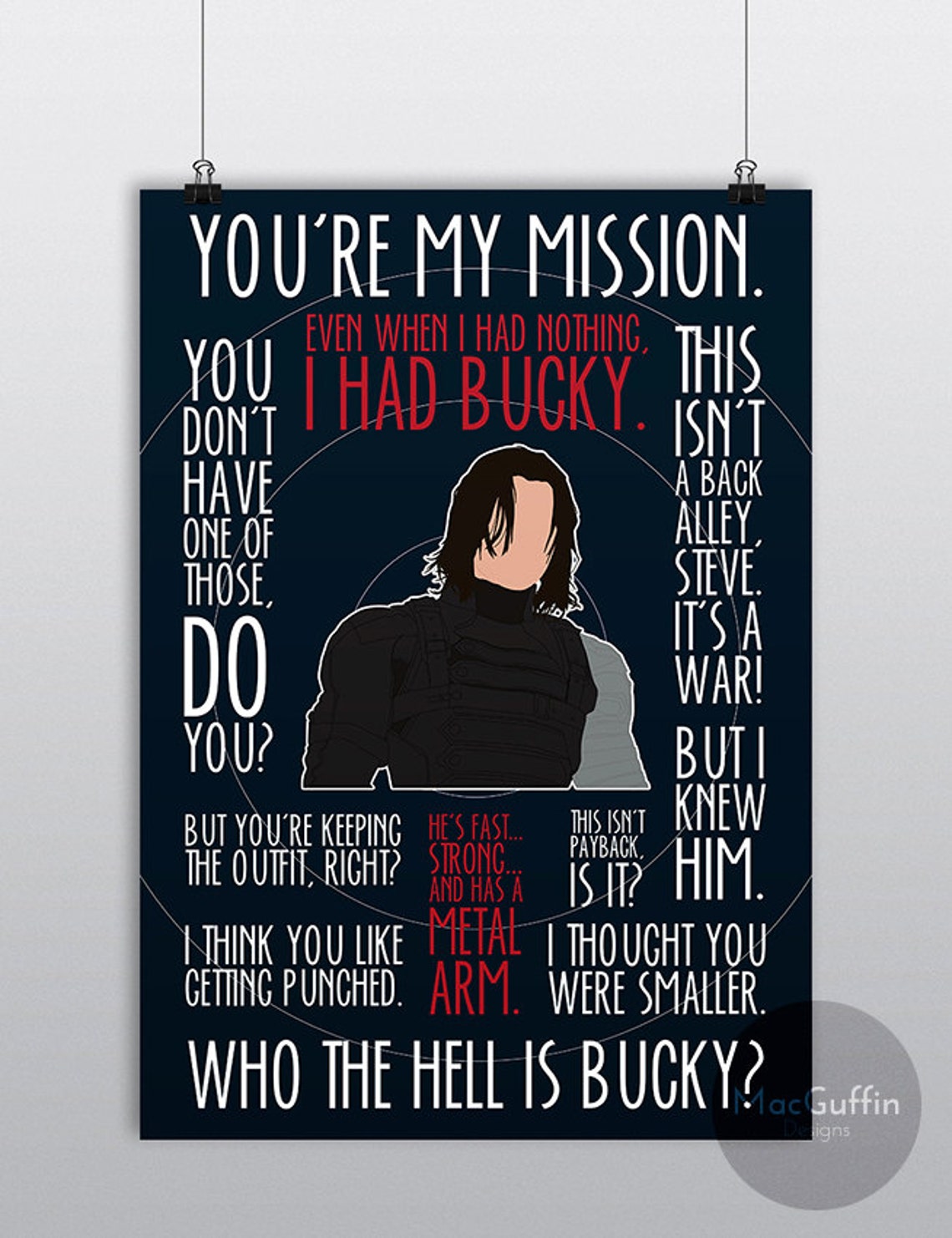 Bucky Barnes / the Winter Soldier Poster Choose From 2 - Etsy
