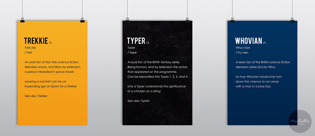 Fandom Definitions Poster Choose From 11 Fandoms made to - Etsy UK