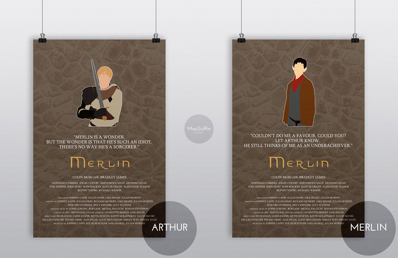Merlin Poster Choose From 2 Characters made to Order - Etsy
