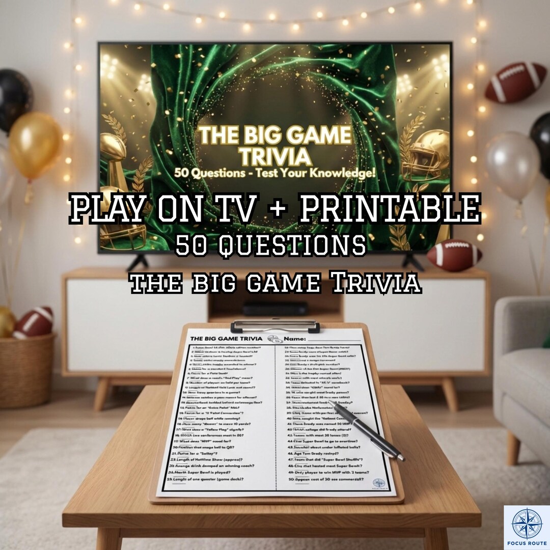 The Big Game Trivia | 50 Football Questions, Editable Powerpoint ...