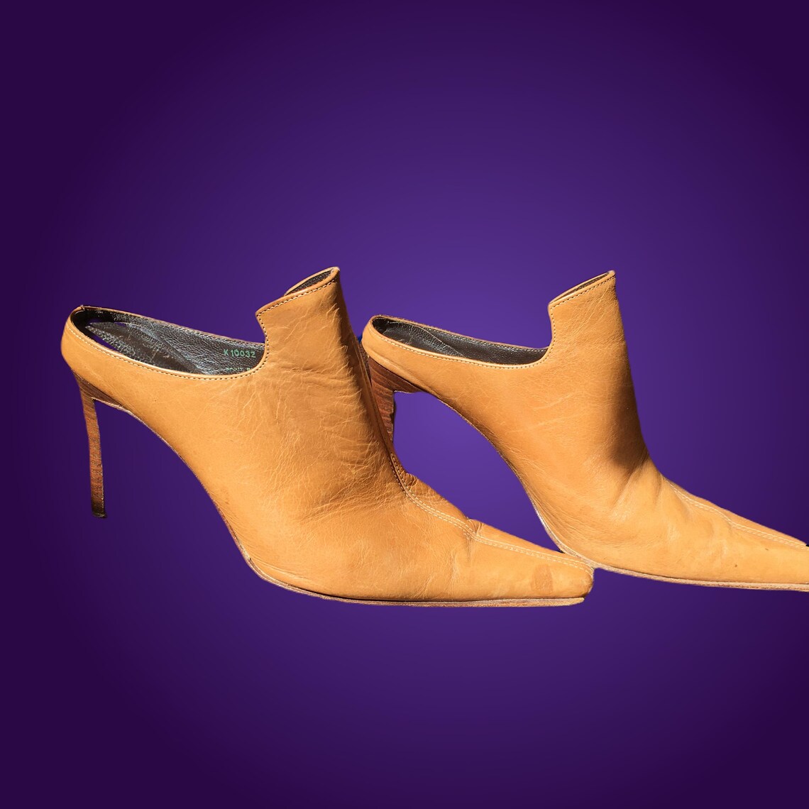 Tan Leather Kenneth Cole Stiletto Mules - Etsy