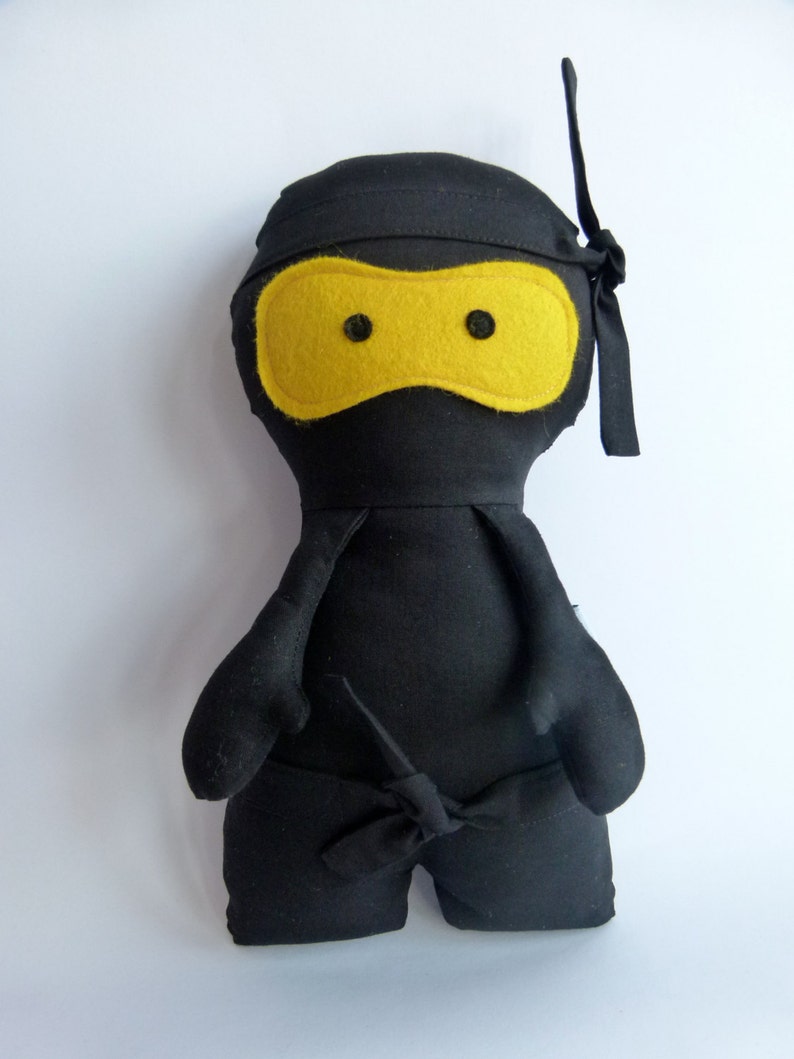 Ninja Handmade Fabric Doll BLACK NINJA - Etsy