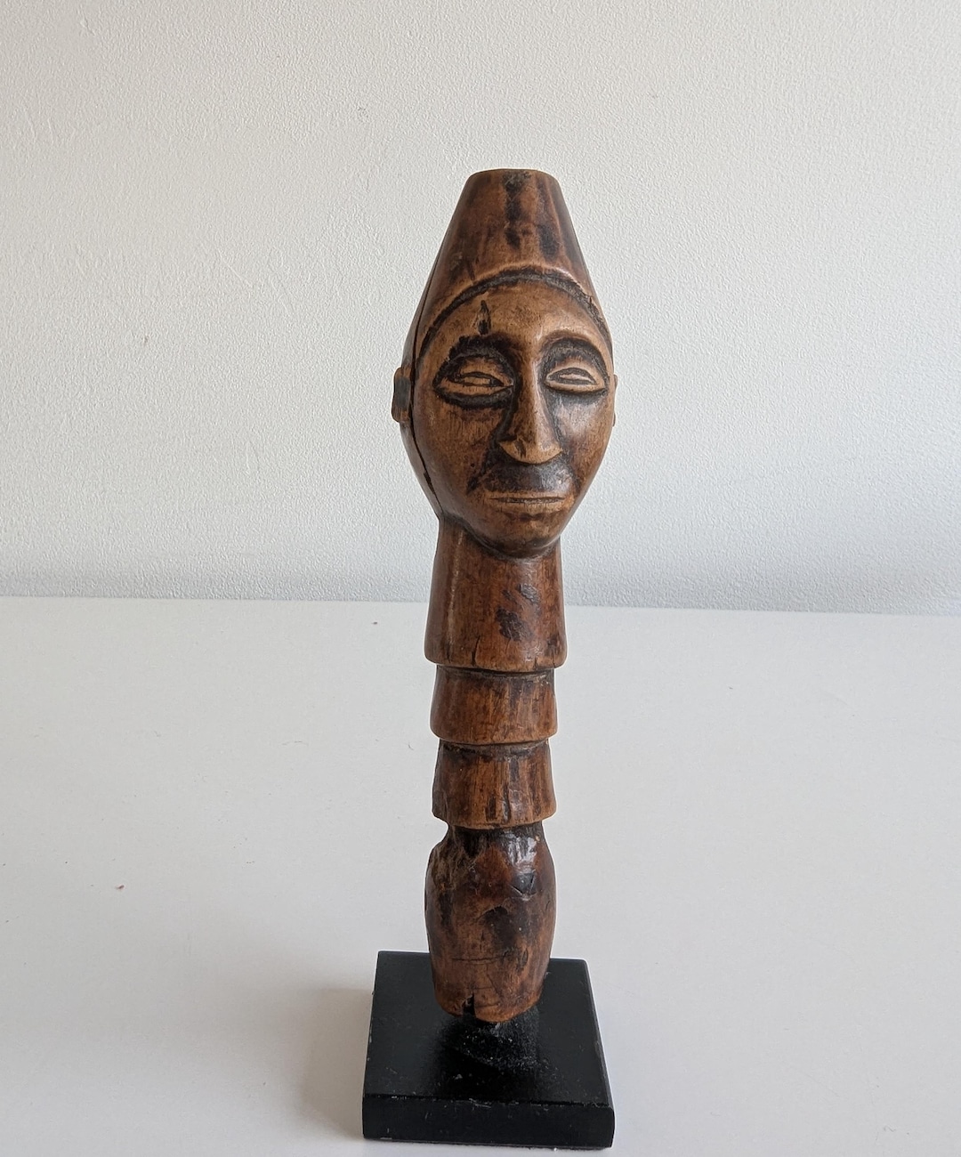 Vintage Tribal Wooden Top of Staff Handle With Carved Face - Etsy