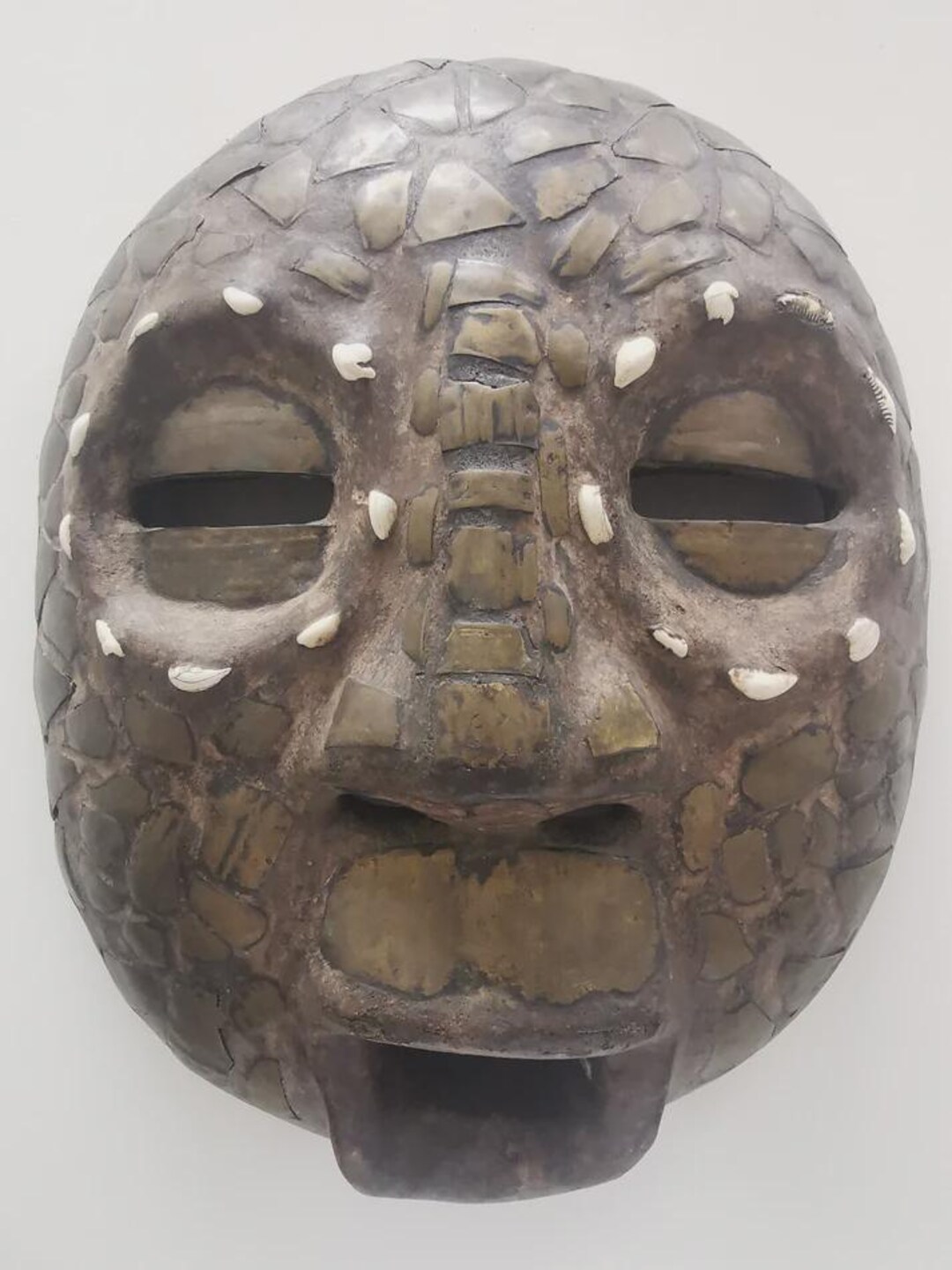 Ashanti Baluba Moon Mask With Copper Inserts - Etsy
