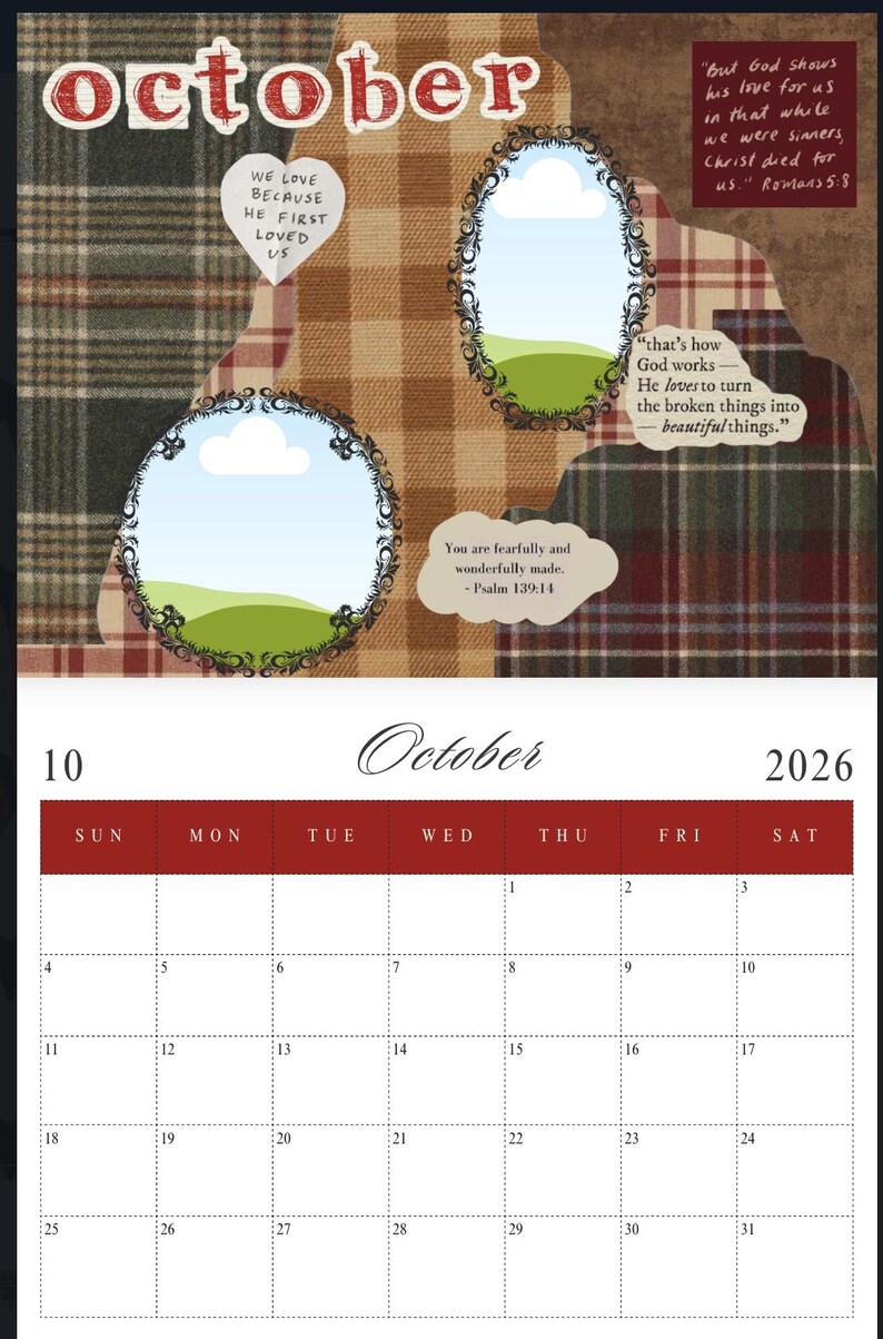 2026 Custom Calendar Template - DIY Canva Design (digital Download ...