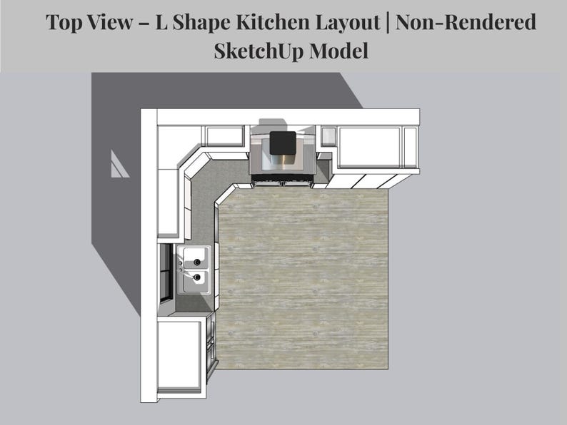 Functional L-shaped Kitchen Design – Full & Close Views – Non-rendered ...