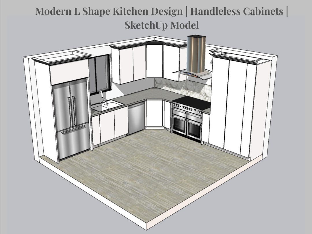Functional L-shaped Kitchen Design – Full & Close Views – Non-rendered ...