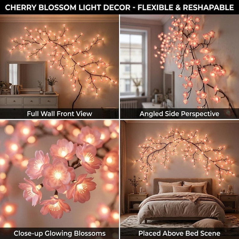 Cherry Blossom Tree Branch Lights | Willow Vine Pink LED | Celestial ...