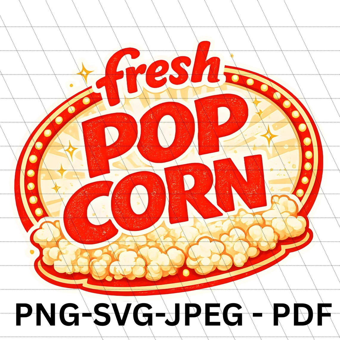 Fresh Popcorn SVG PNG | Movie Night Snack Bar Sign | Popcorn Wall Art ...