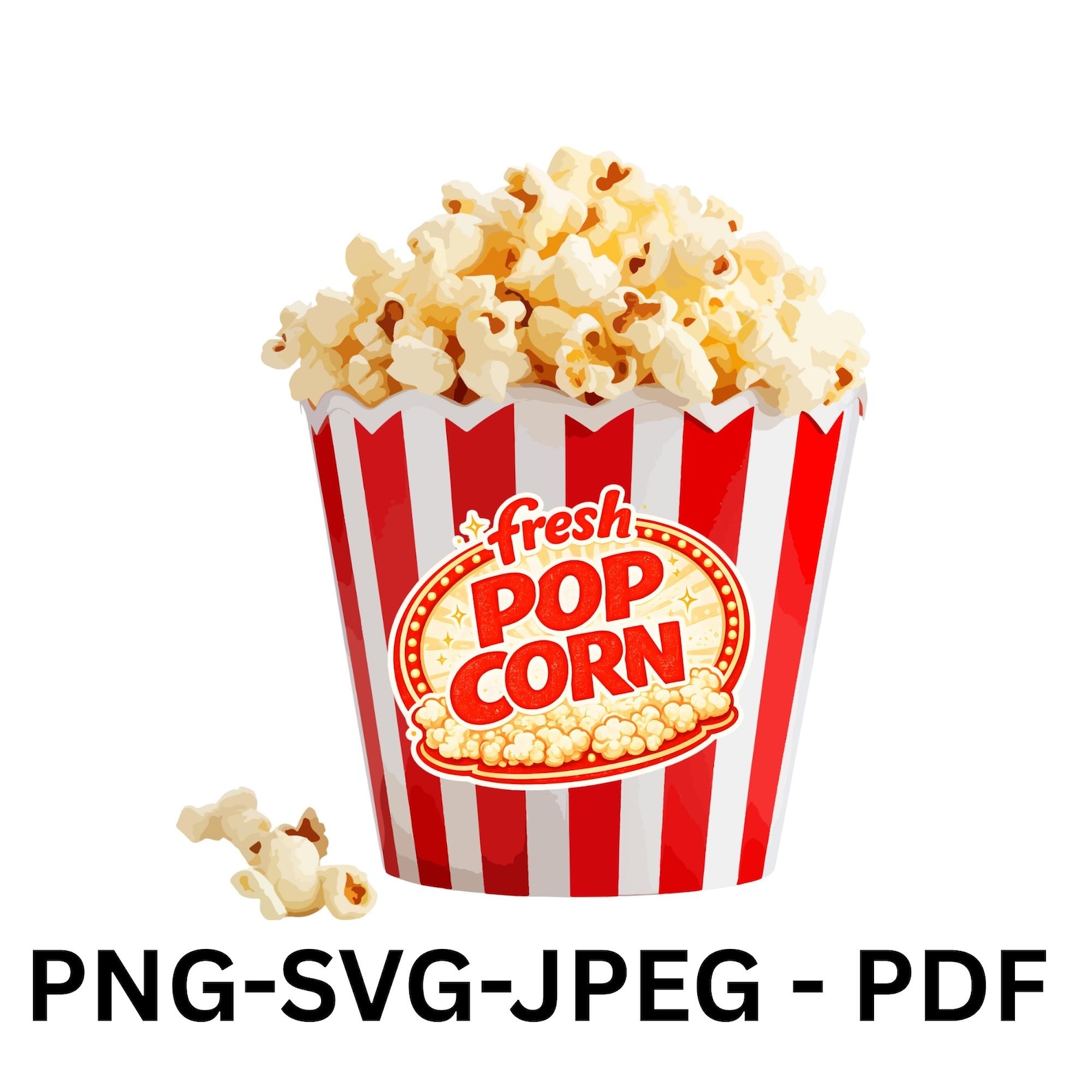 Fresh Popcorn SVG PNG | Movie Night Snack Bar Sign | Popcorn Wall Art ...