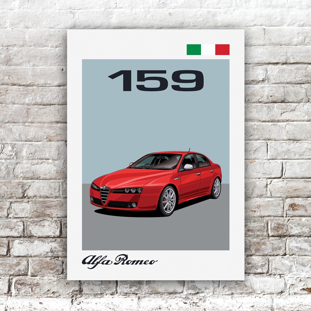 Alfa Romeo 159 Wall Art Print | Retro Automotive Poster | Italian Car ...