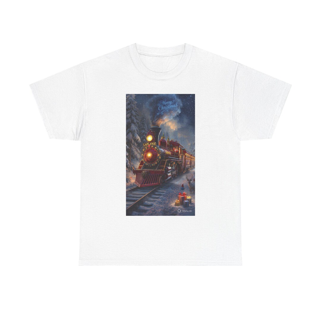 Victorian Steam Locomotive Train T-shirt | Vintage Holiday Night Scene ...