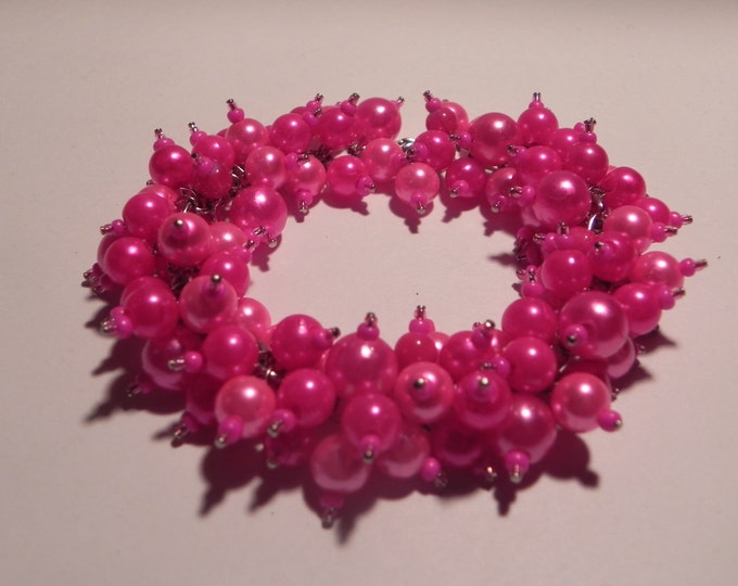 Pink Beaded Bracelet With Earrings hot Pink - Etsy