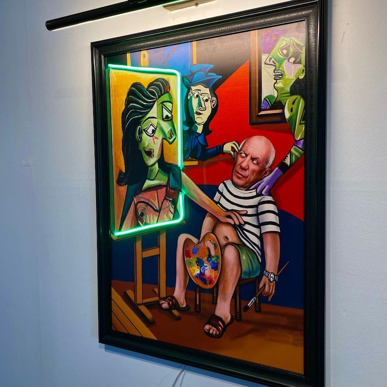 Custom Picasso Neon Painting Art, 24x32 Inches, Color; Determined Upon ...