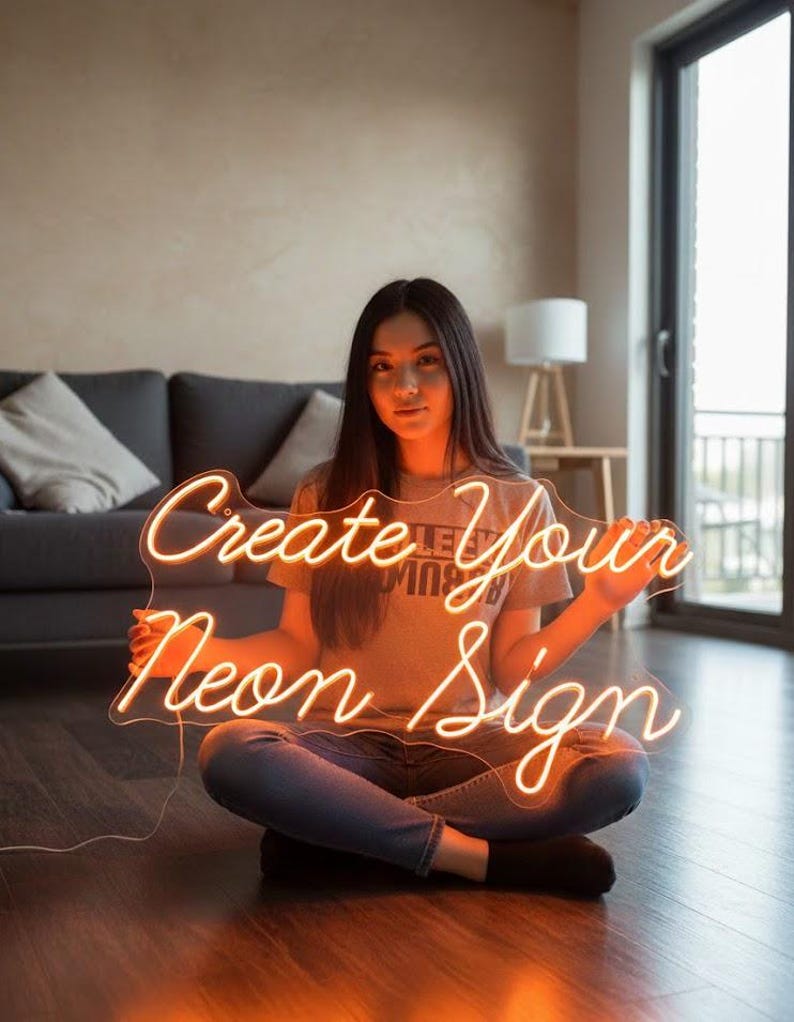 Custom Neon Sign, Size; 8-100 Inches, Color; Determined Upon Request ...