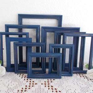 Navy Blue Frame Set Rustic Nautical Cape Cod Shabby Chic Distressed ...