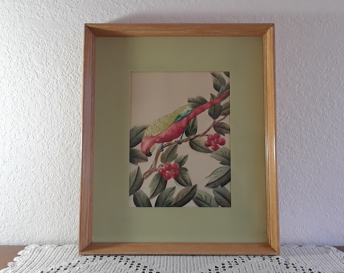Vintage Shirrell Graves Art Deco Framed Airbrush Watercolor Painting ...