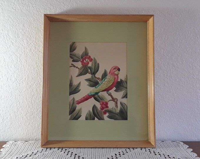 Vintage Shirrell Graves Art Deco Framed Airbrush Watercolor Painting ...