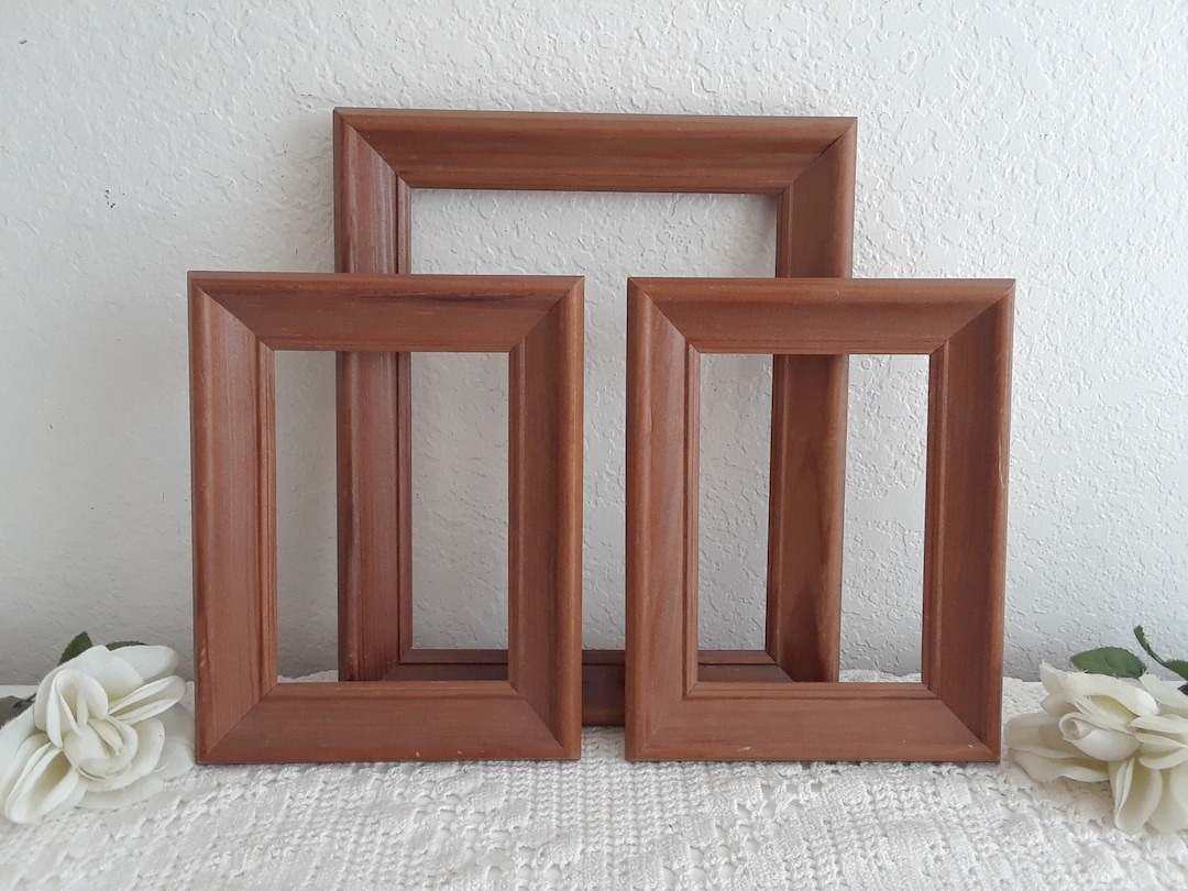 Vintage Wood Picture Frame Set Photo Gallery Collection Midcentury Man ...