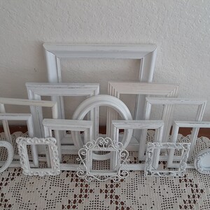 White Picture Frame Set Rustic Shabby Chic Distressed up Cycled Vintage ...