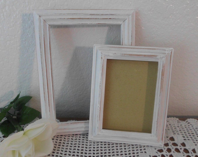 White Frame Set Shabby Chic Photo Picture Distressed Beach Cottage ...