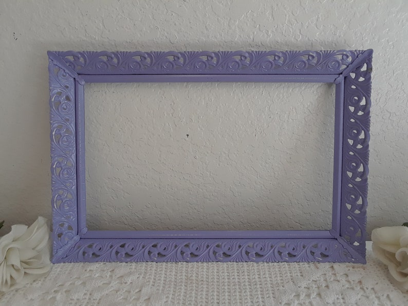 Ornate Lavender Purple Picture Frame up Cycled Vintage Rustic Shabby ...
